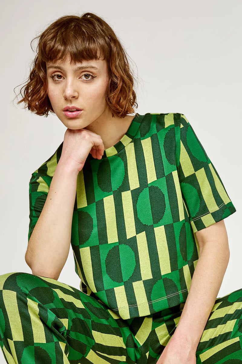 Sample - Joe T-shirt with geometric pattern – Marigold par Marilyne Baril